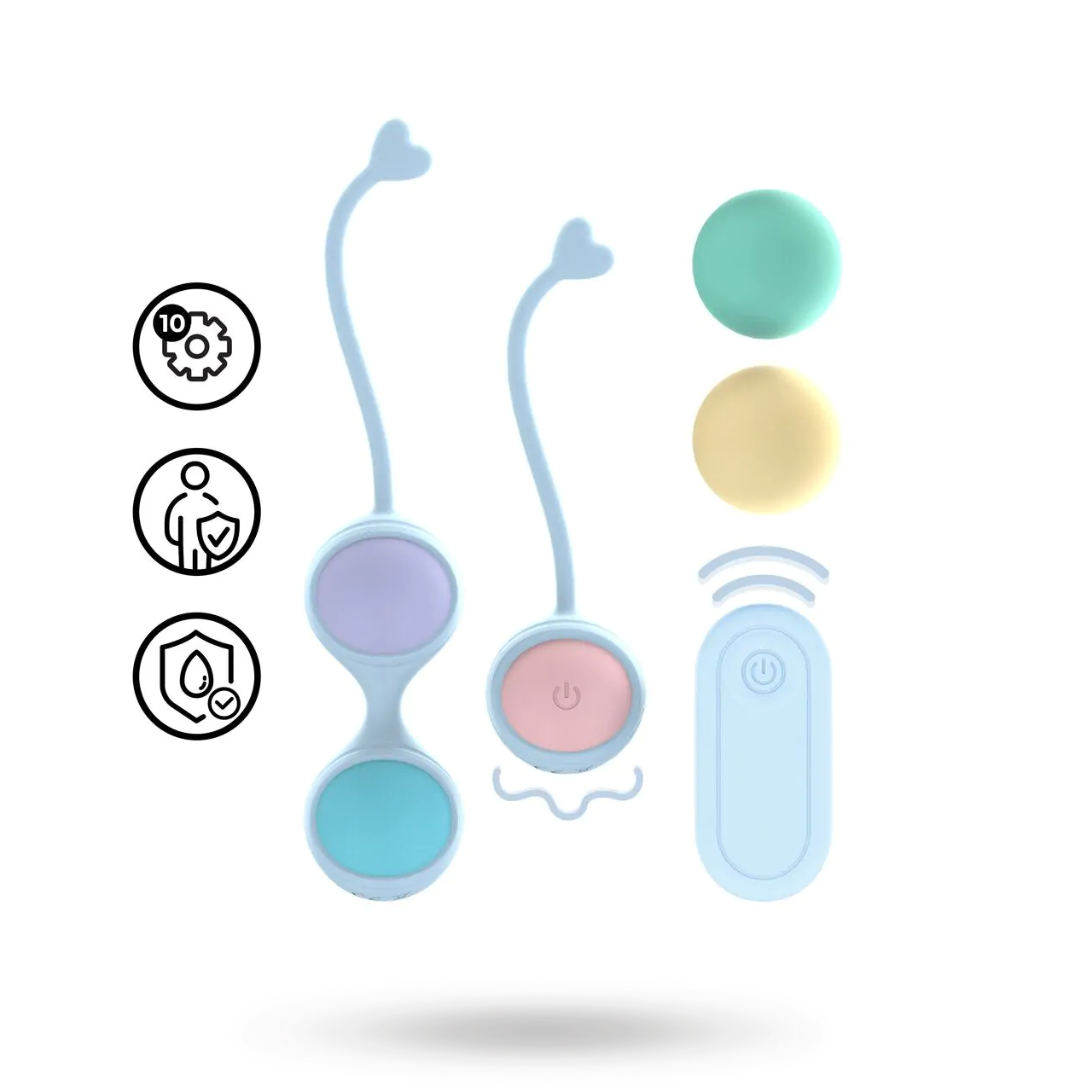 Vibrating and 5 Weight Interchangeable Kegel Kit with RC - Purple ...